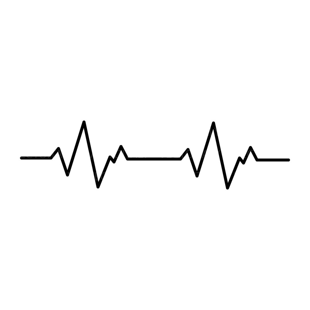 Heartbeat Line SVG Files, ECG EKG Cut Files, Healthcare Vector Files ...