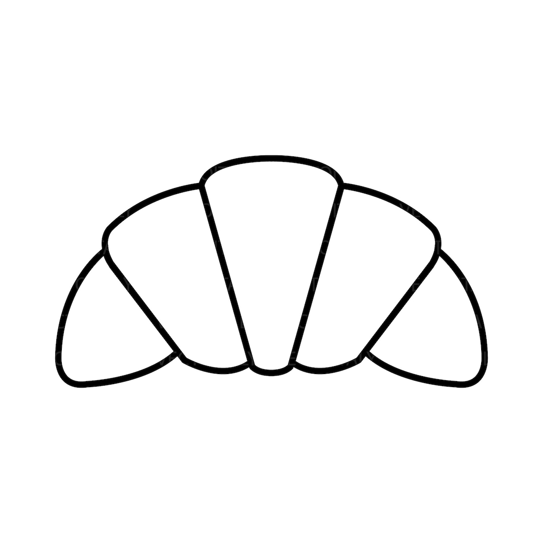 Croissant SVG, Hand Drawn Croissant Silhouette Svg, Pastry and Bakery ...