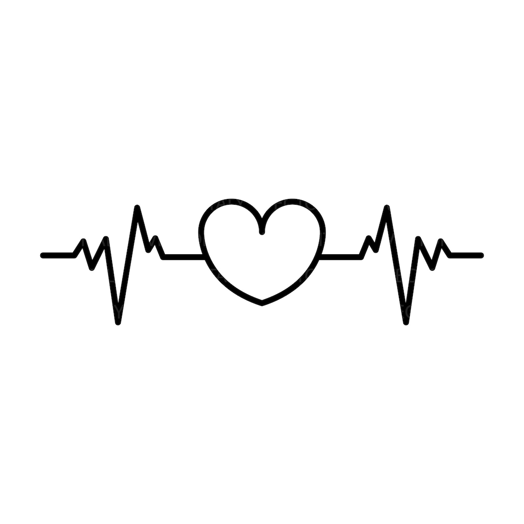 Heartbeat Line SVG Files, ECG EKG Cut Files, Healthcare Vector Files ...