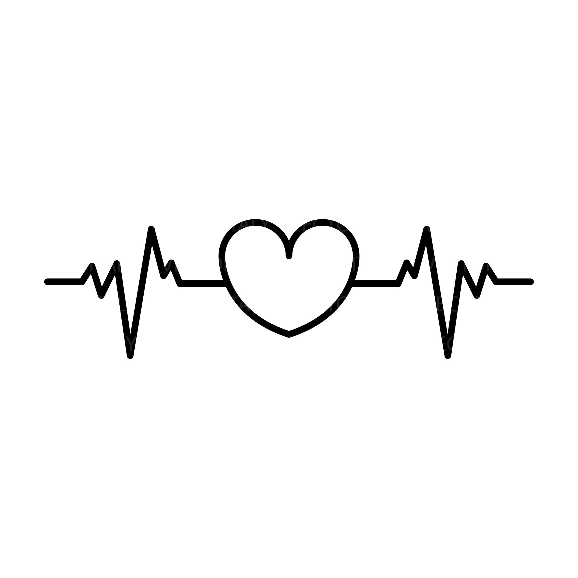 Heartbeat Line SVG Files, ECG EKG Cut Files, Healthcare Vector Files ...