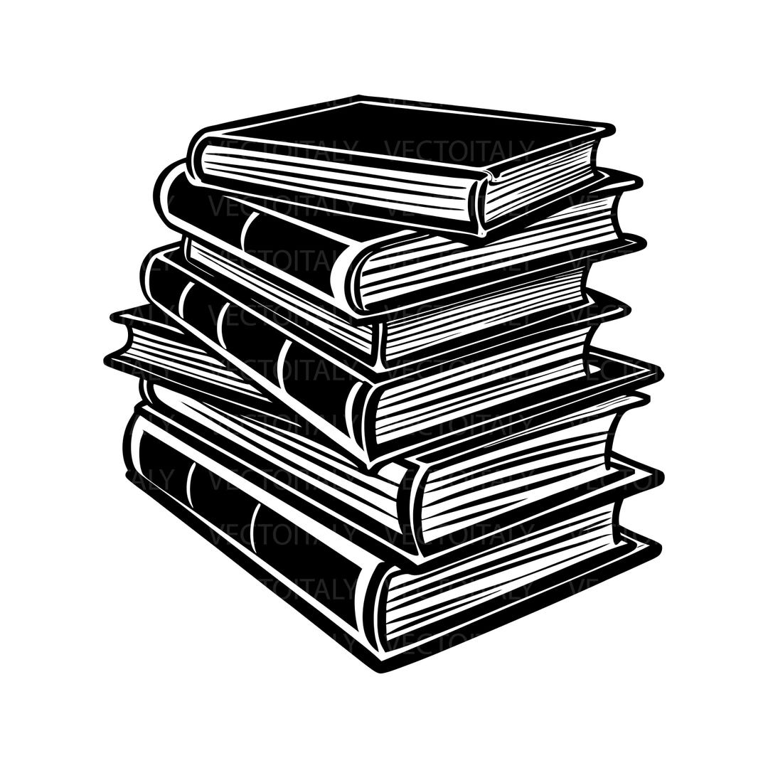 Stack of Books. Cut Files for Cricut. Clip Art (eps, Svg, Pdf, Png ...