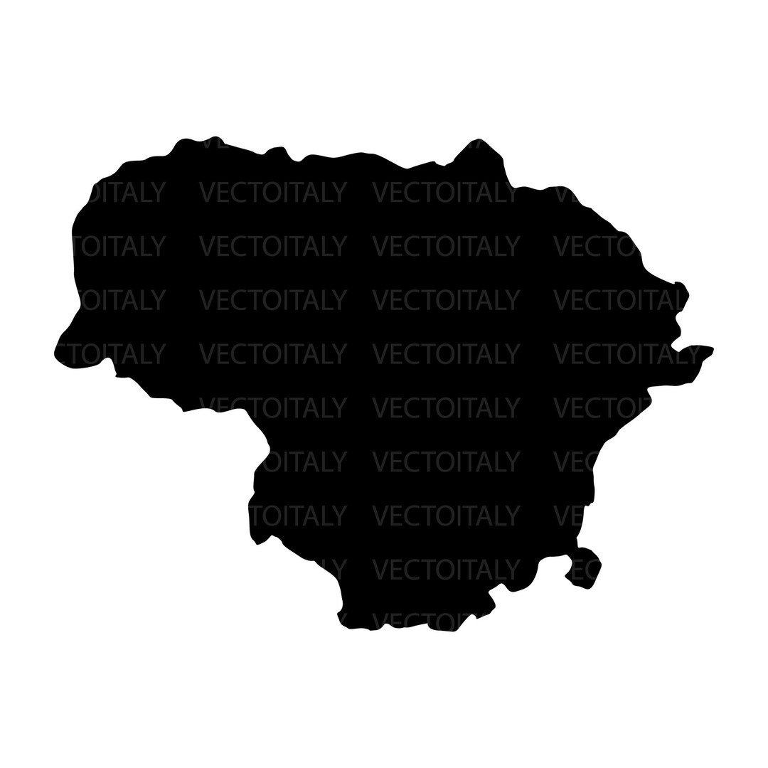 Lithuania Map SVG, Lithuanian Country National Border Boundary, Black ...