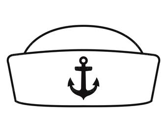Sailor Hat Svg, Nautical Hat, Navy Hat, Ship Anchor, Boat Hat, Ship Hat ...