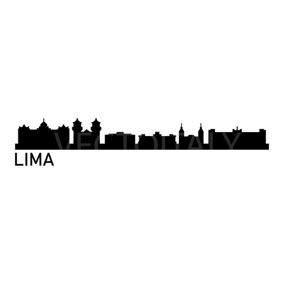 Skyline Lima Illustrated in Vector and Available in SVG PDF - Etsy