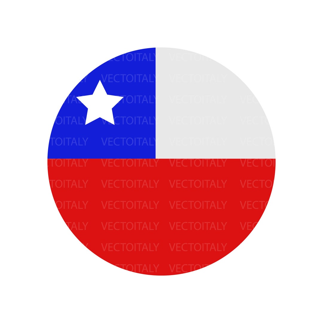 Chile Round Flag SVG, Chilean Circular Banner, National Circle Button ...