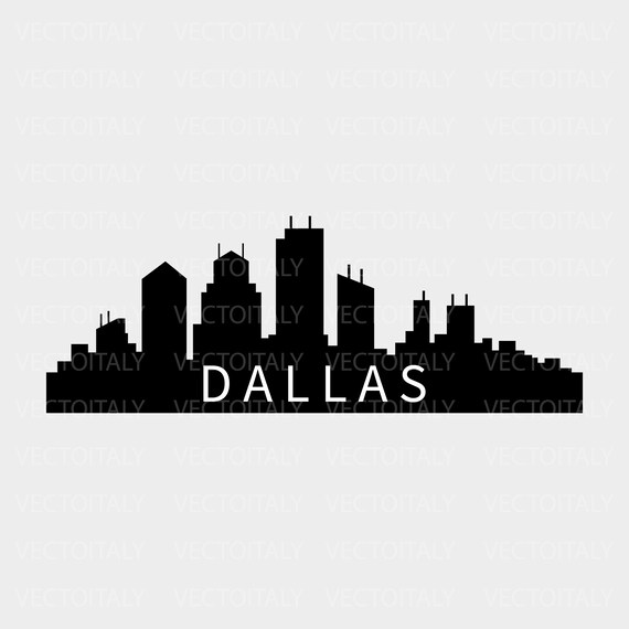 Skyline dallas illustrated in vector and available in SVG | Etsy