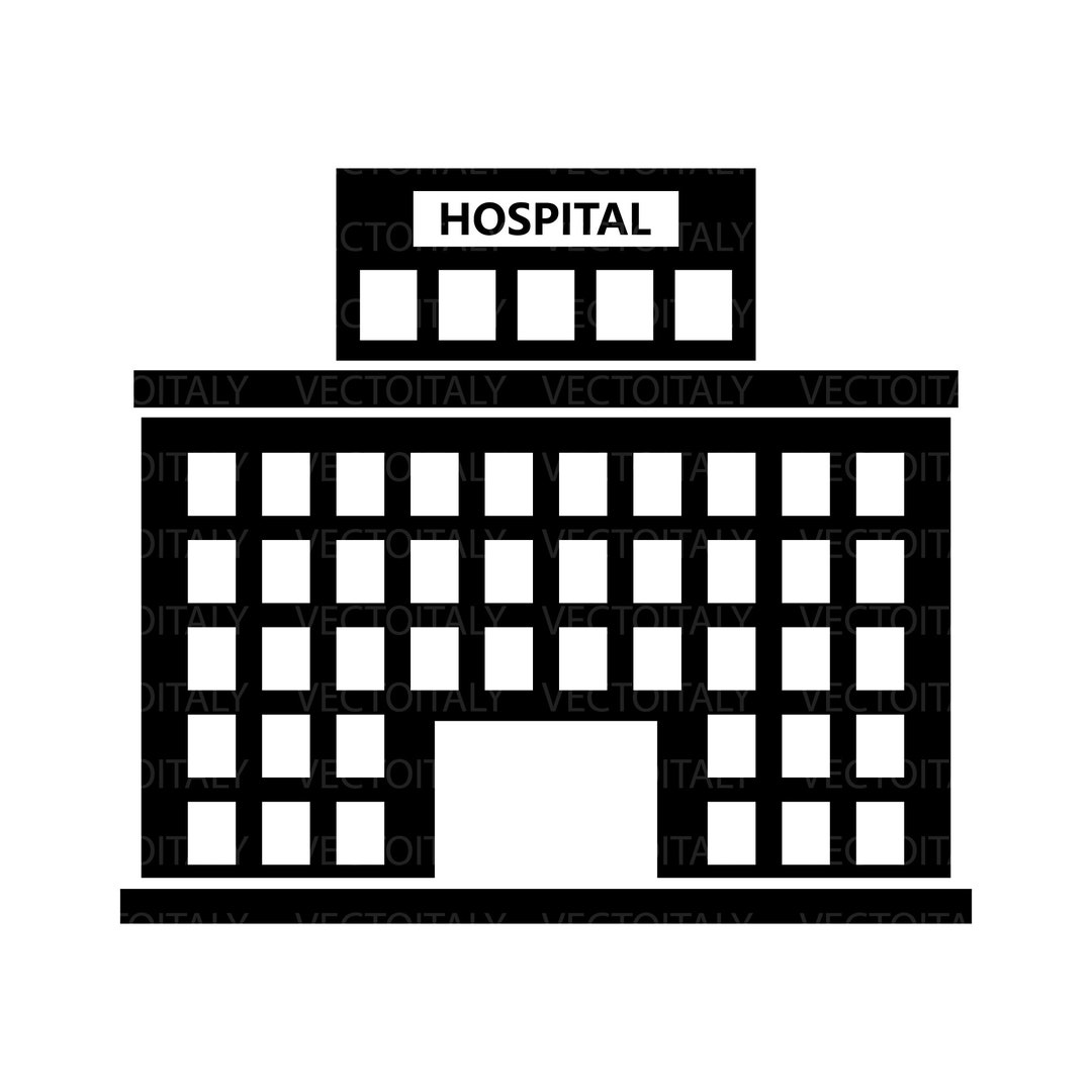 Hospital SVG Icon, Vector Cut File for Cricut, Silhouette, Stencil ...