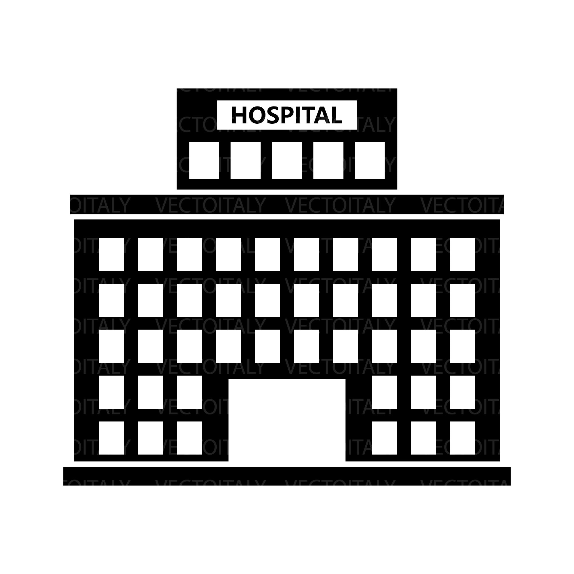 Hospital SVG Icon, Vector Cut File for Cricut, Silhouette, Stencil ...