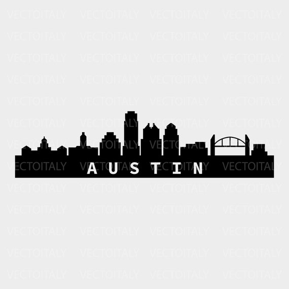 Skyline Austin Illustrated in Vector and Available in SVG - Etsy