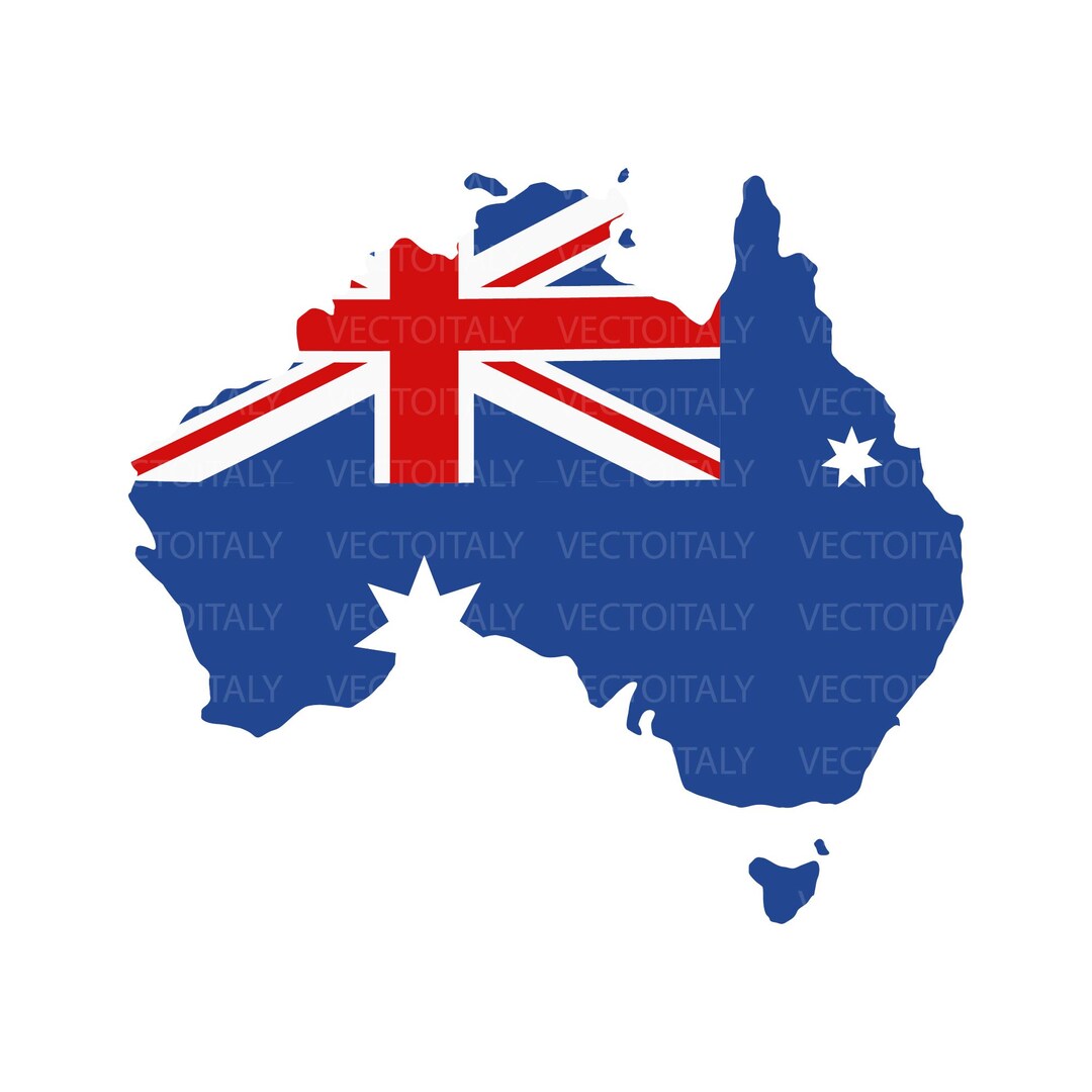 Australia Flag Map SVG Files, Australia Map Flag Cut Files, Australia ...