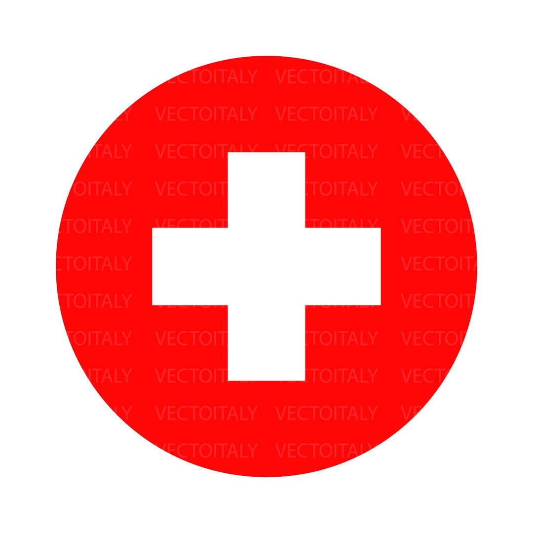 Round Medical Cross SVG, Red Cross Logo Clipart Cnc File, Silhouette ...
