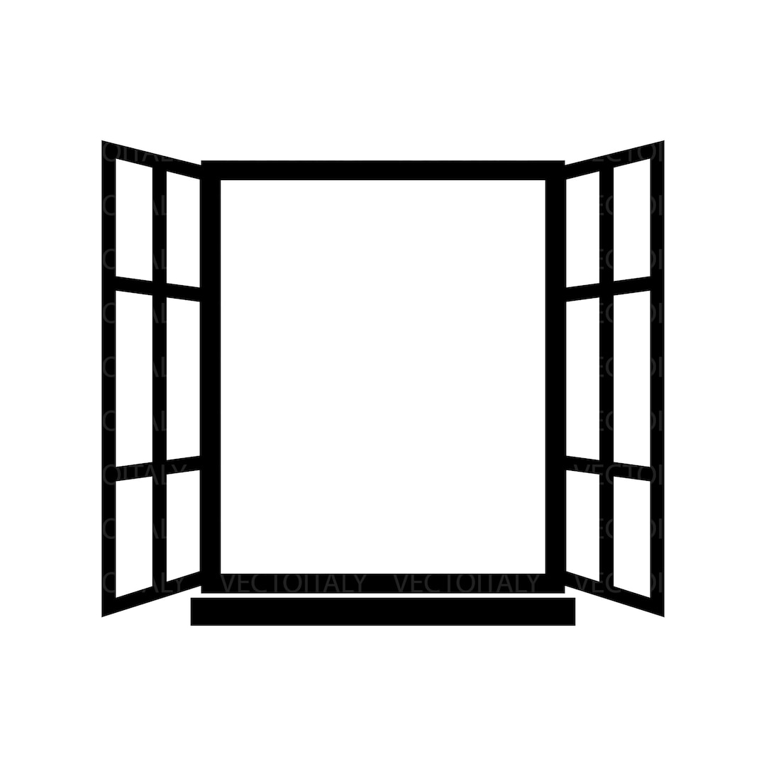 Opened Window SVG File, Opened Window PDF, Opened Window Png, Open ...