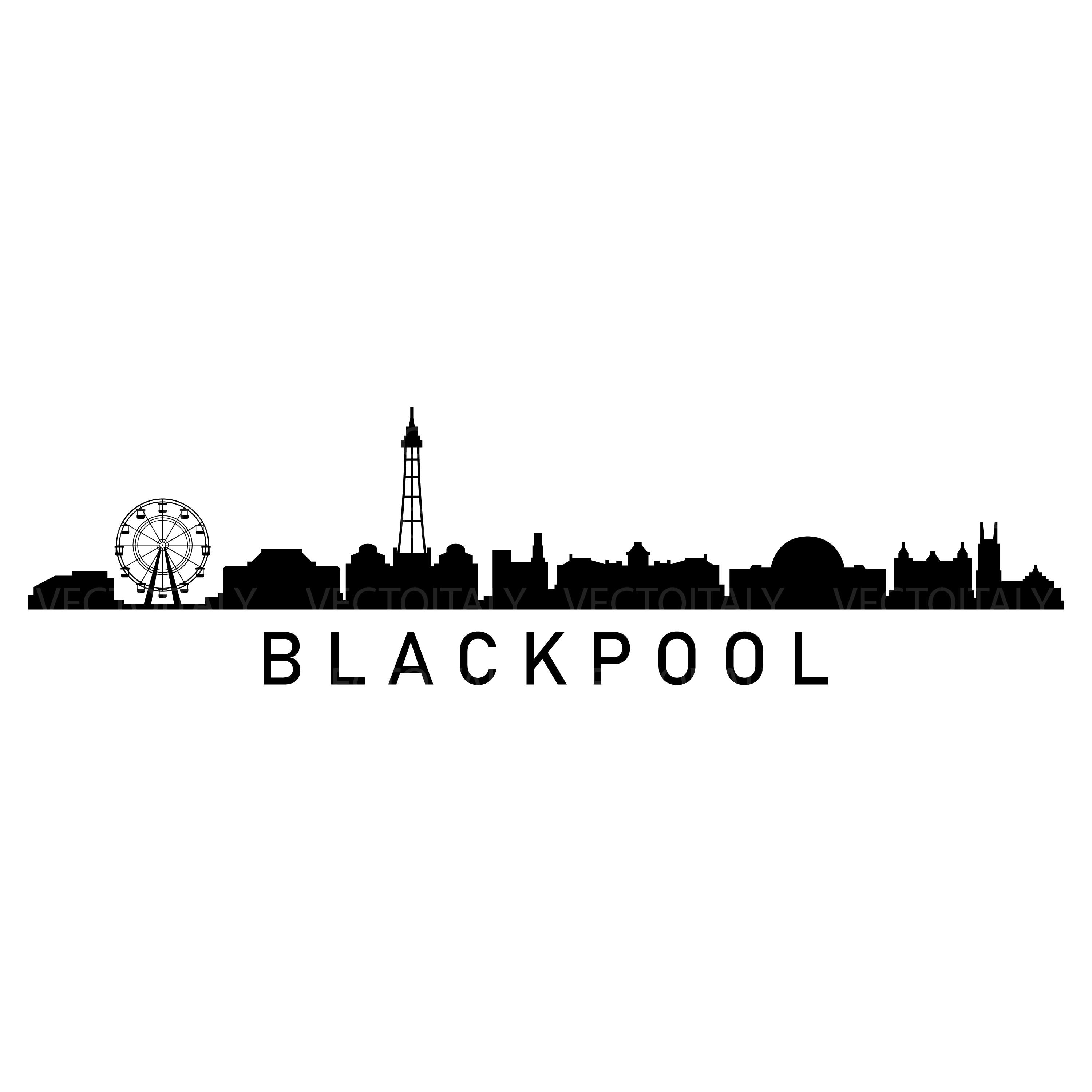 Blackpool UK Skyline SVG, Digital Download, Blackpool SVG, Blackpool ...