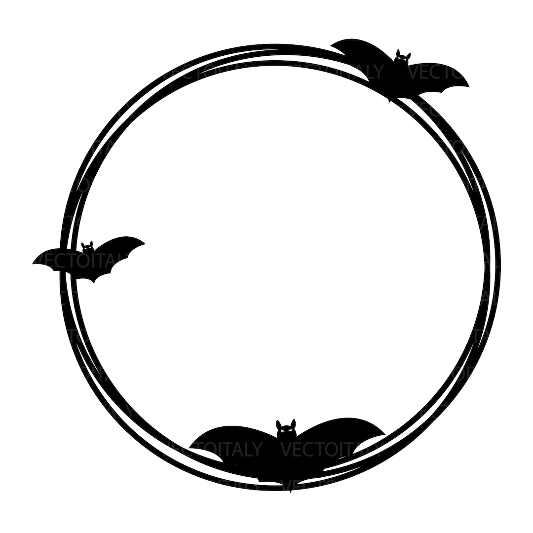 Bat Frame SVG, Halloween Clipart, Flying Bats, Digital Download, Cricut ...