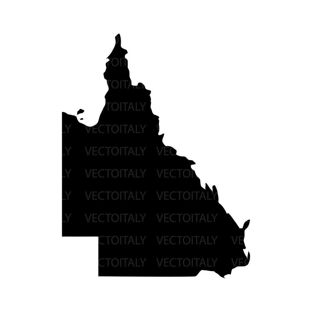 Queensland Australia Map SVG - Qld Australian State Border Boundary ...