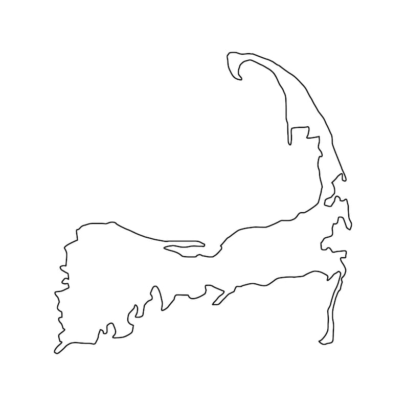 Cape Cod Outline Map Design SVG Instant Download Vector Cricut ...