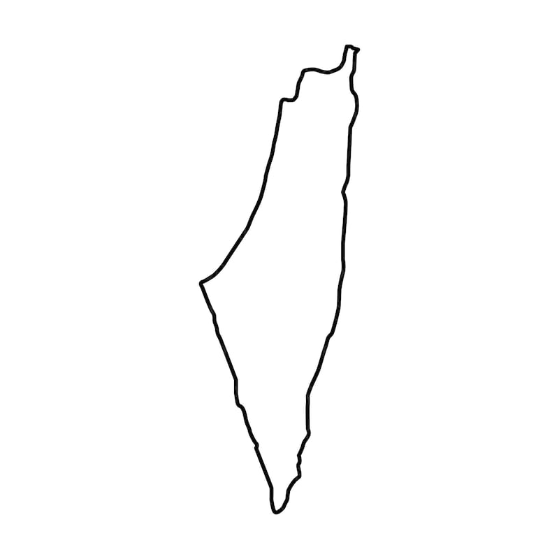 Palestine Map Outline Svg - Etsy