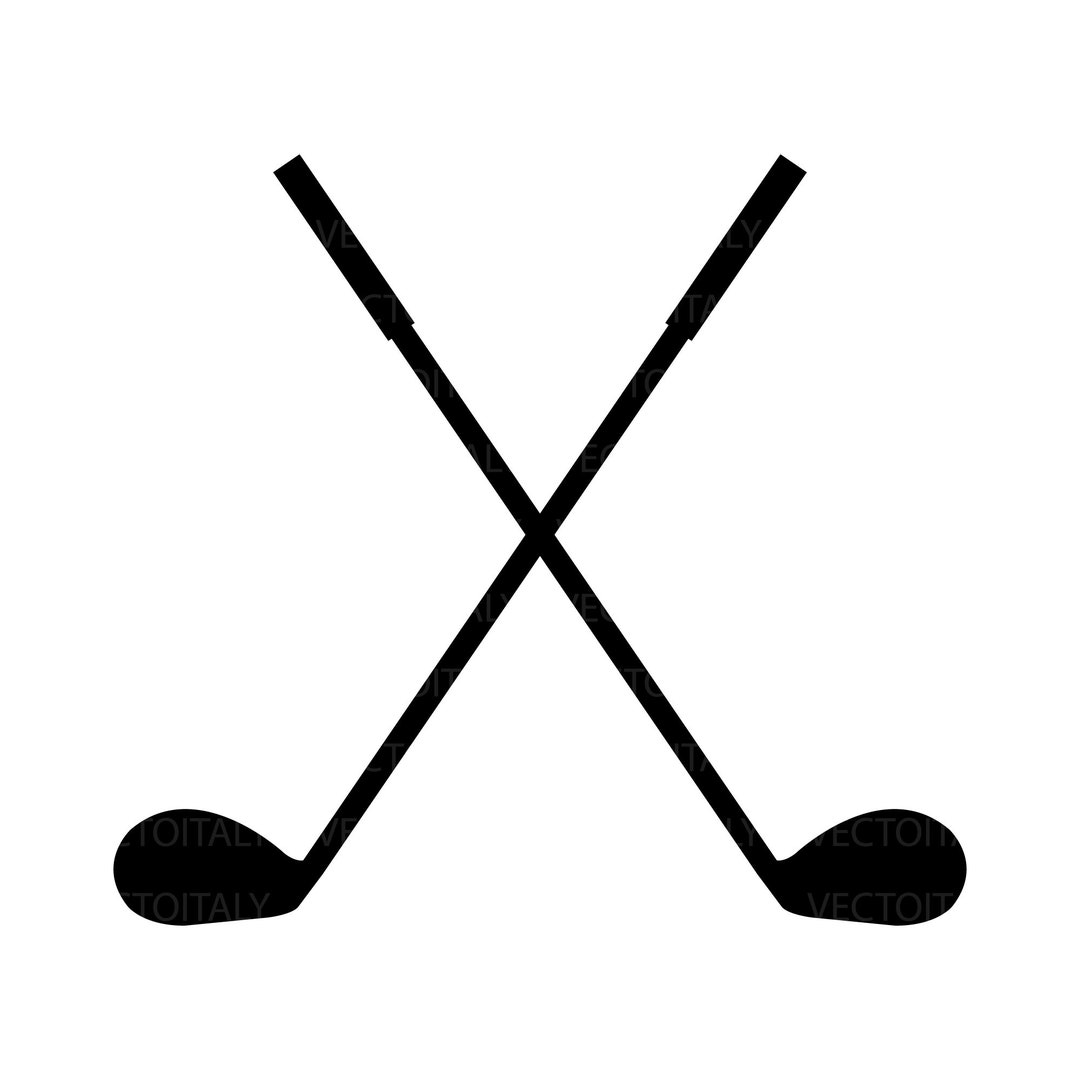 Crossed Golf Clubs Illustrated in Vector and Available in SVG, PDF, Eps ...