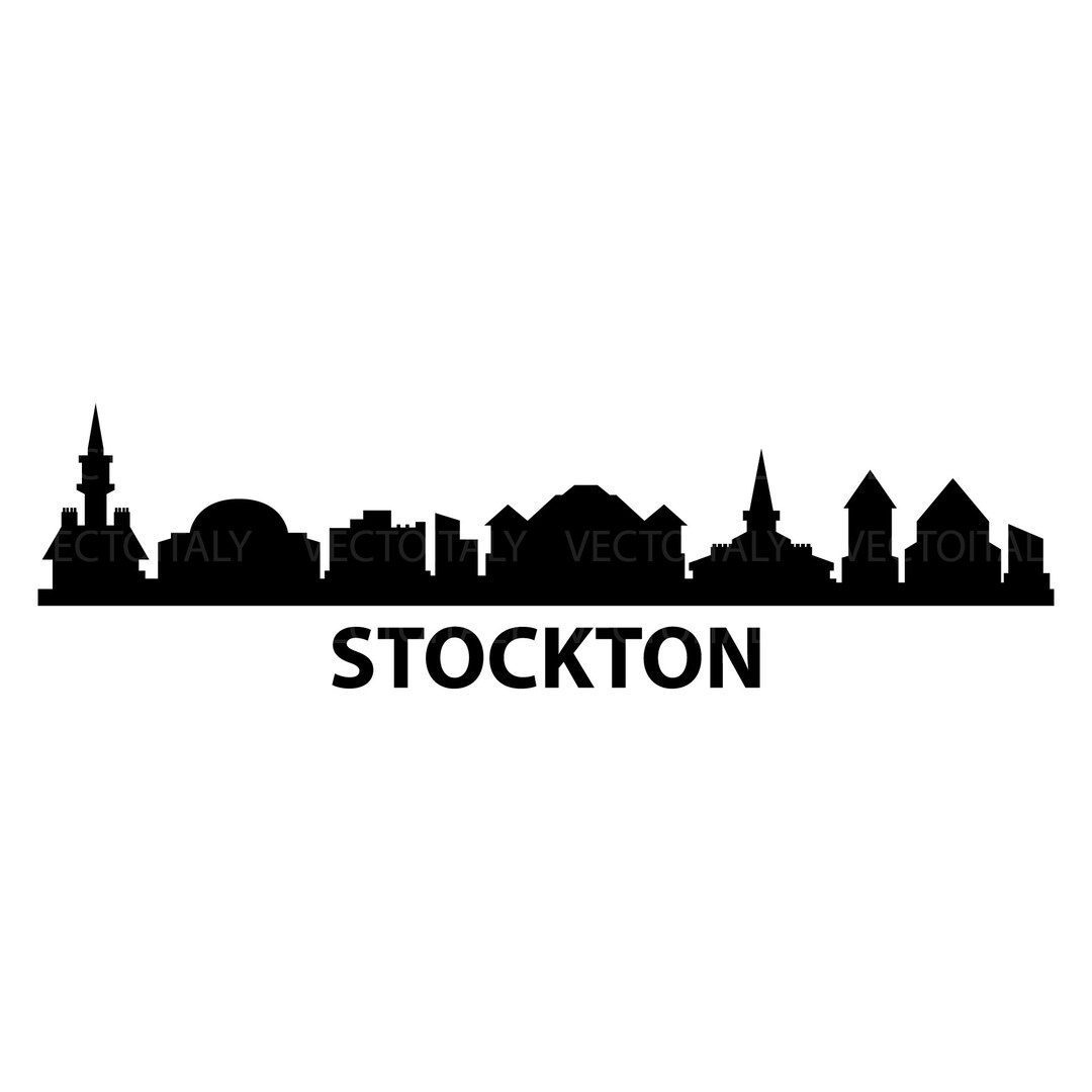 Stockton Skyline Illustrated in Vector and Available in SVG, PDF, Eps ...