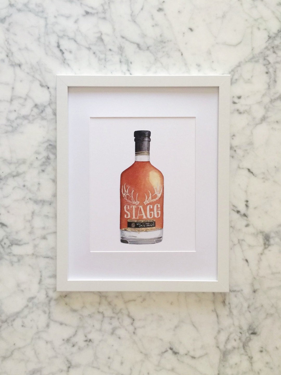 Stagg Jr Bourbon Bottle Watercolor Art Print | Bourbon Art | Mens ...