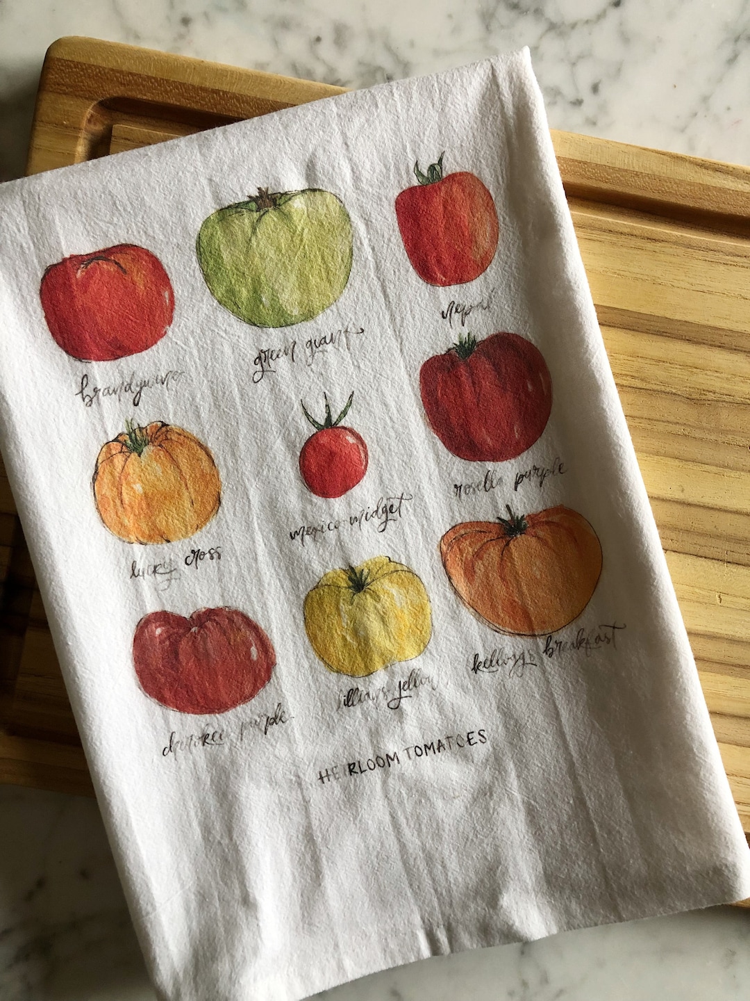 Heirloom Tomatoes Tea Towel | Tomatoes Kitchen Decor | Tomato Kitchen ...