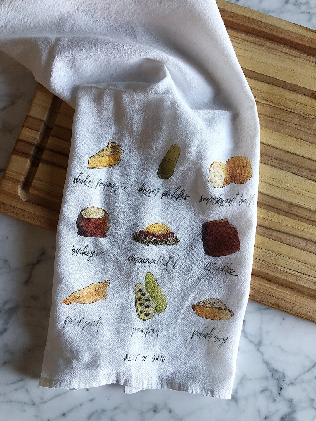 Best of Ohio Tea Towel Ohio Food Kitchen Decor Ohio Kitchen Towel Ohio ...