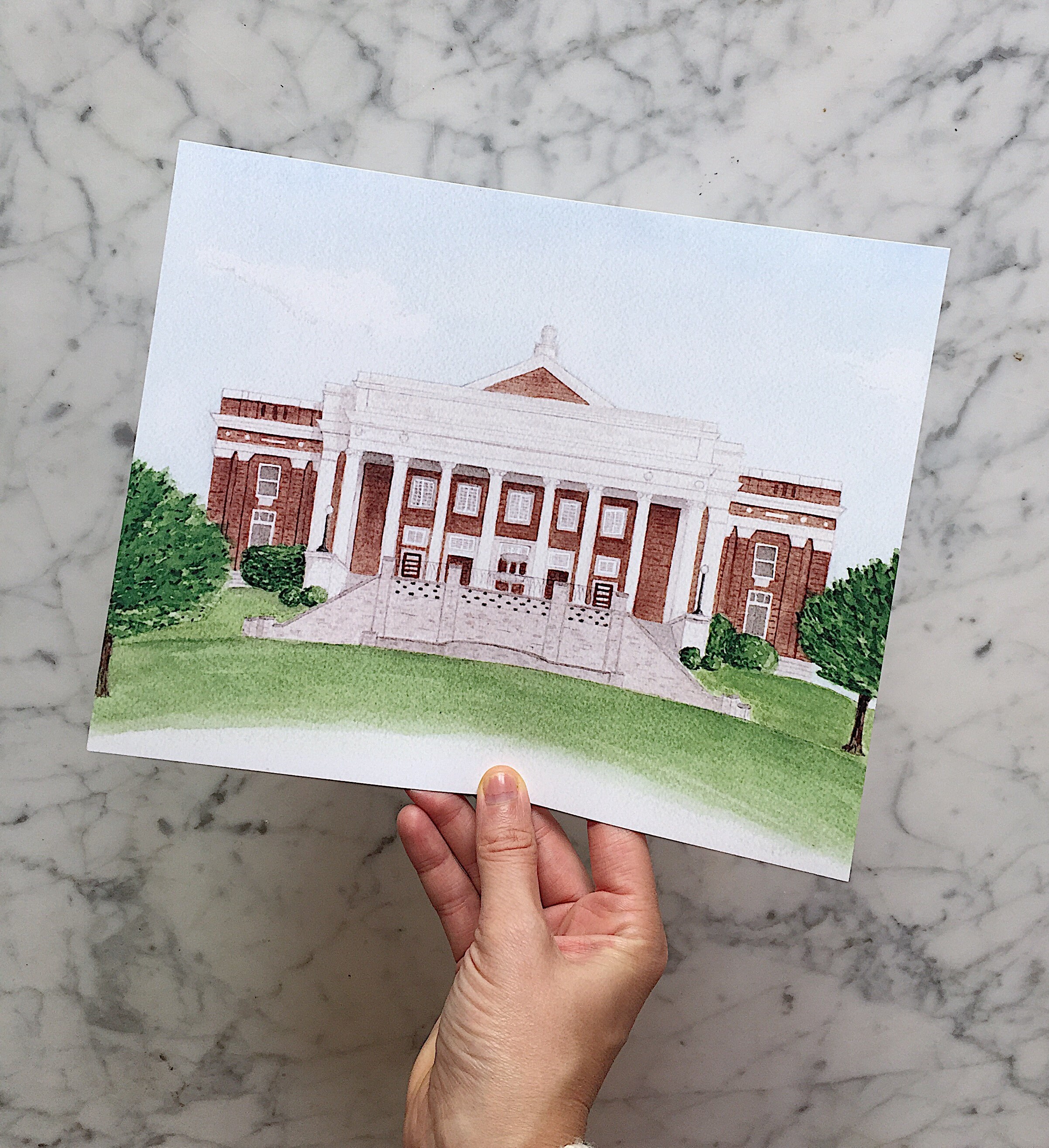 Western Kentucky University Van Meter Hall Painting. WKU - Etsy Denmark