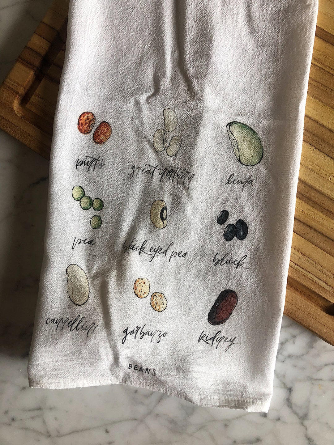 Types of Beans Tea Towel Bean Kitchen Decor Bean Kitchen Supplies Bean ...