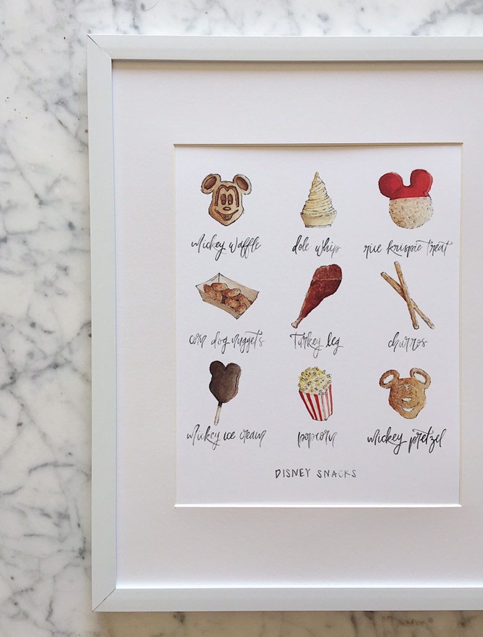 Disney Snacks Art Print Disney Lover Gift Disney Food - Etsy