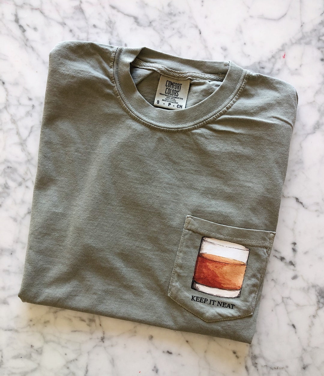 Bourbon Whiskey Pocket Shirt | Keep It Neat Bourbon Comfort Colors Tee ...
