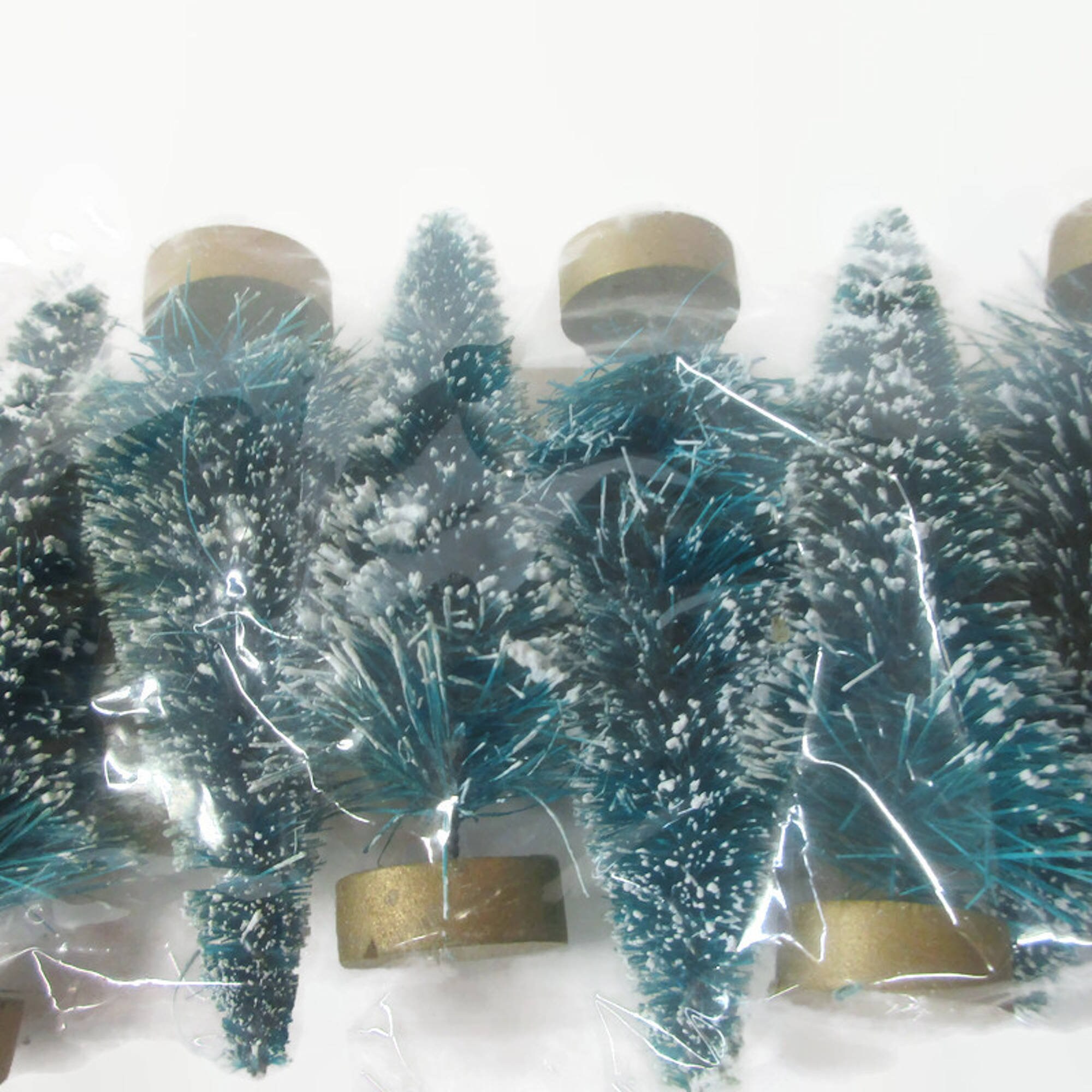 Miniature 3 Frosted Sisal Trees, Set of 10, Destash Supplies, Christmas ...