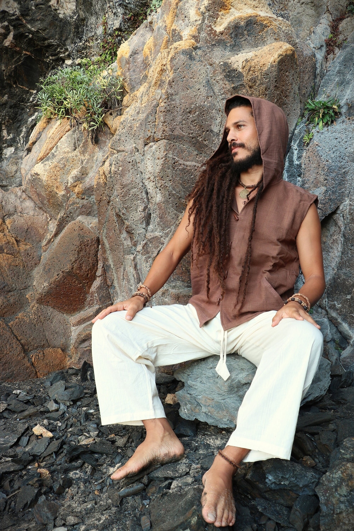 Organic Hooded Vest Natural Dye Vest Hoodie Vest Men - Etsy