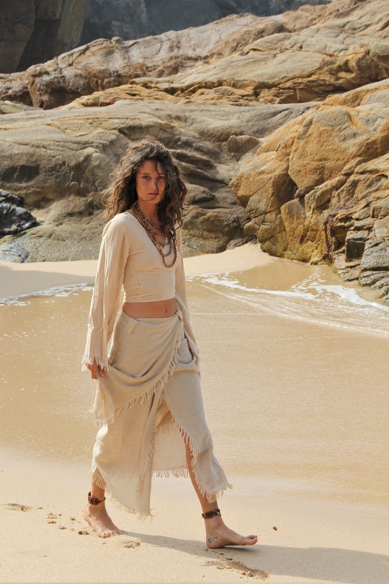 Jute Wrap Top Boho Top Frayed Wrap Top Wrap Around Blouse - Etsy