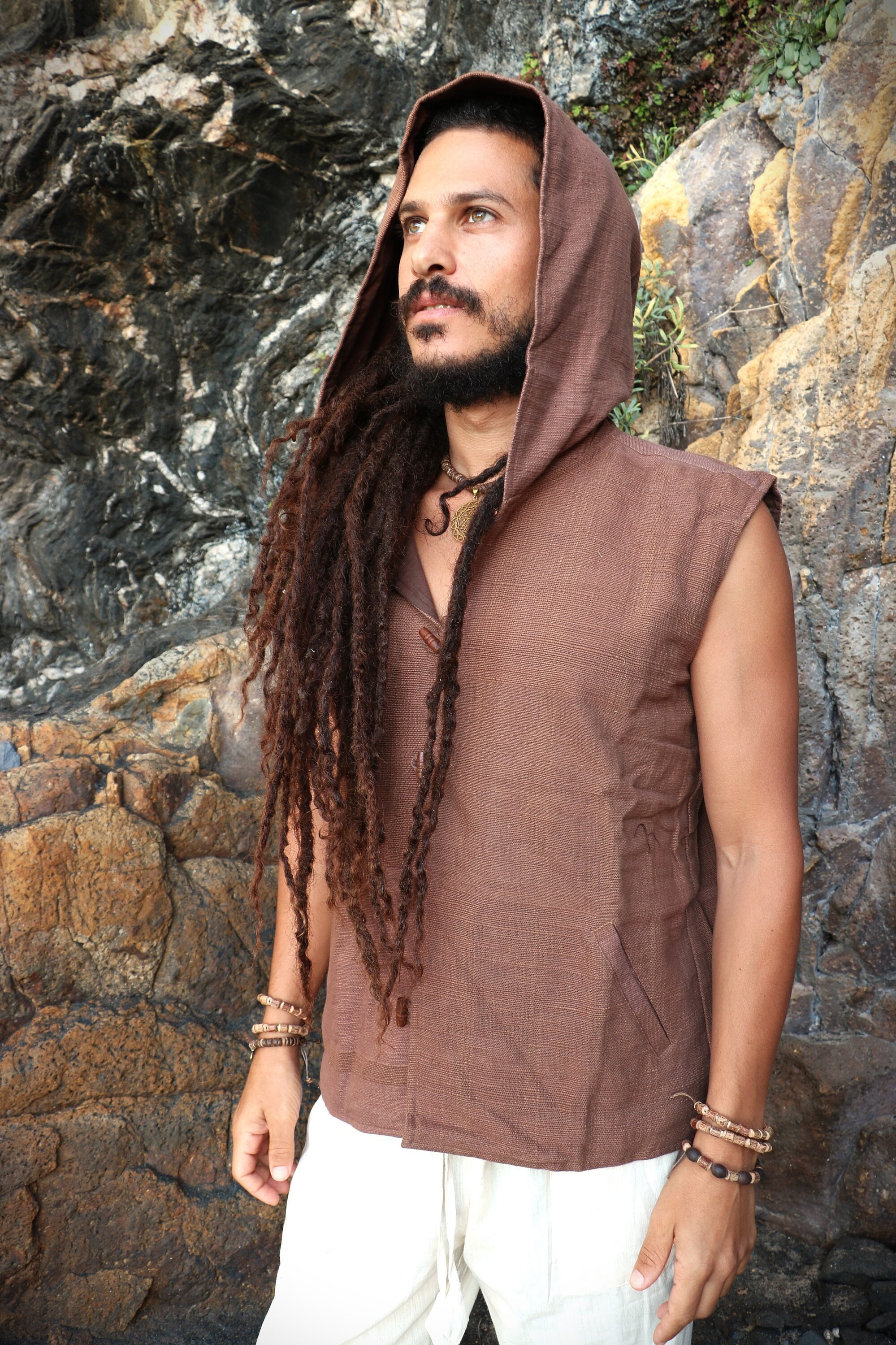 Organic Hooded Vest Natural Dye Vest Hoodie Vest Men - Etsy