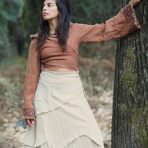 Organic Dye Wrap Top, Earthy Hoodie Top, Block Print Top, Tribal Wrap ...