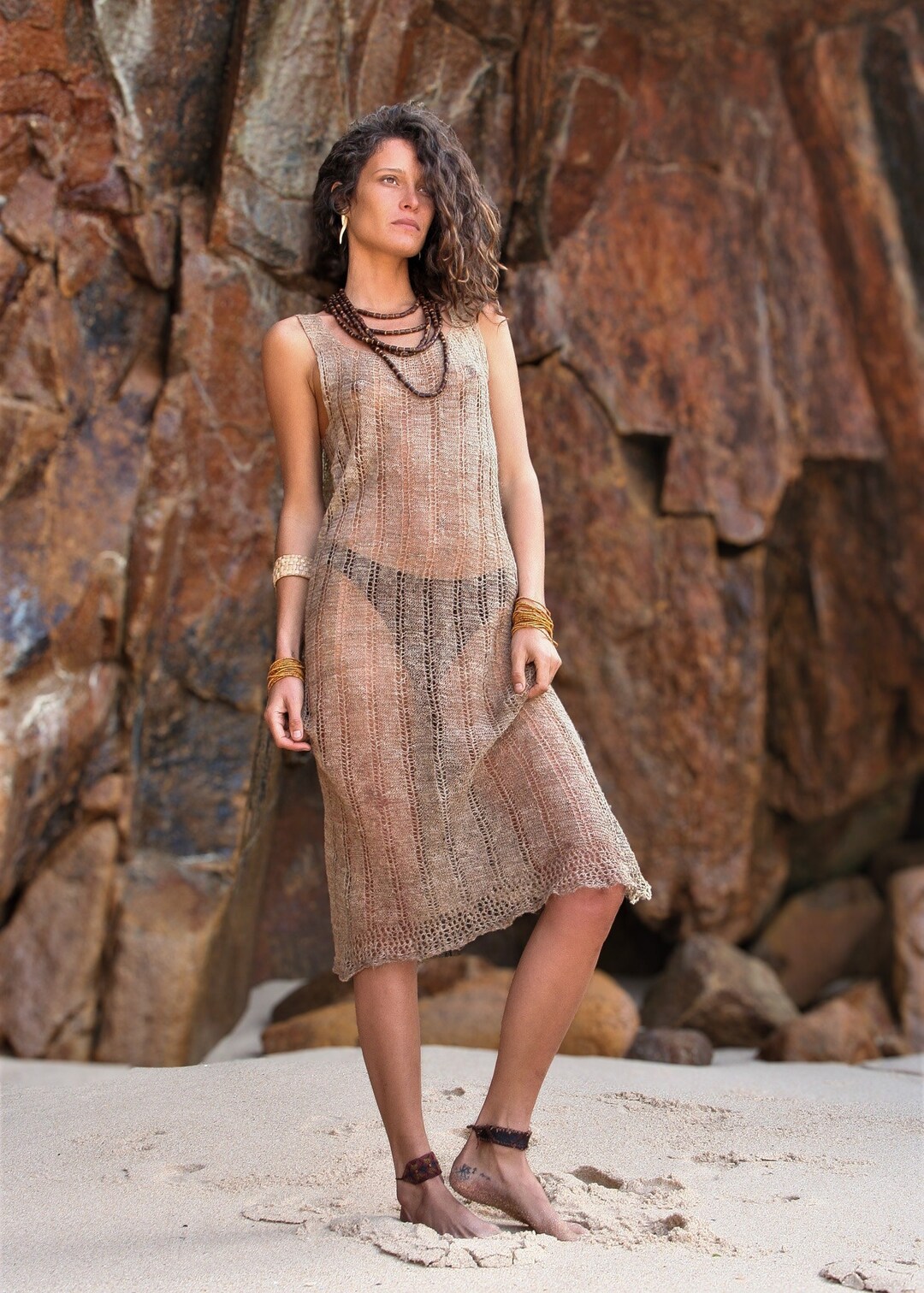Hand Crocheted Nettle Dress: Long Boho Tribal Gown - Etsy
