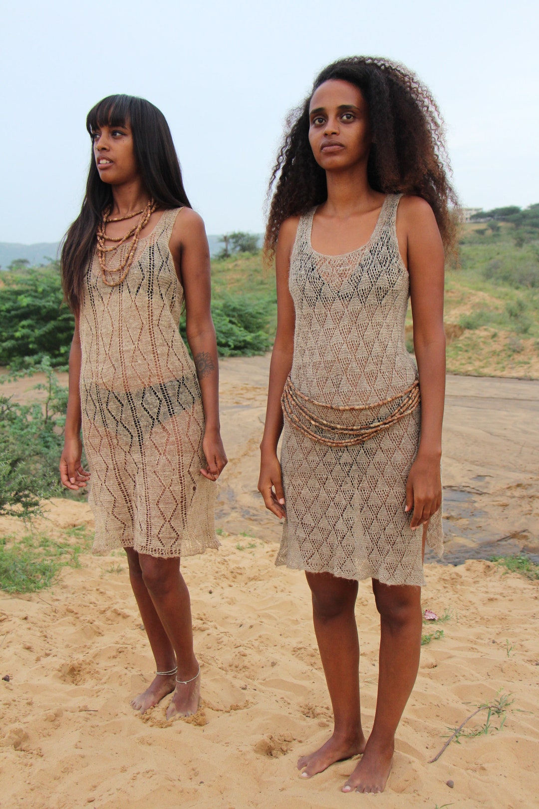 Hand Crocheted Nettle Dress: Earthy Boho Style - Etsy