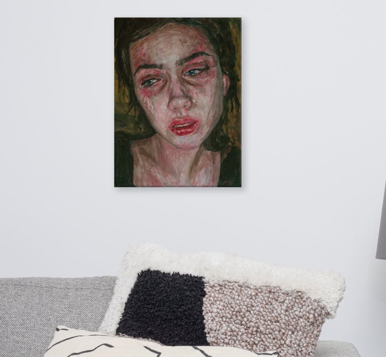 Original Artwork - "crying Girl" - Painting Print on Canvas - Etsy UK