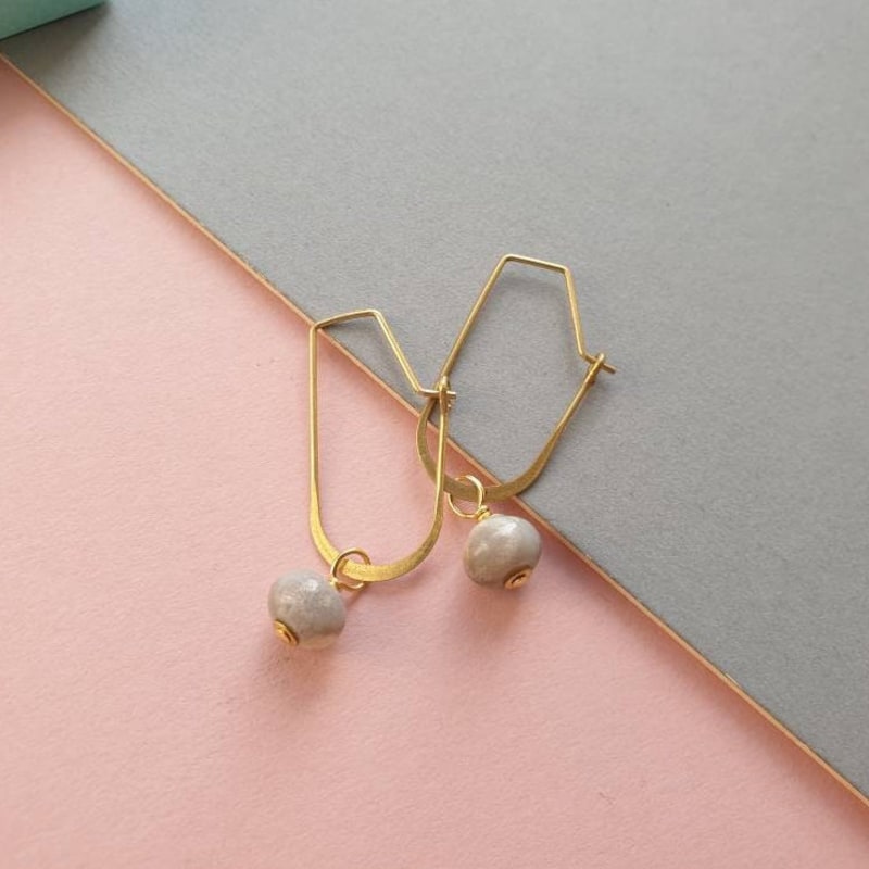 Gray Lace Agate Earrings - Etsy UK