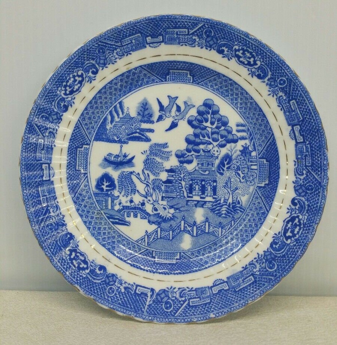 Old Royal Albert Crown China England Blue and White Plate RARE | Etsy