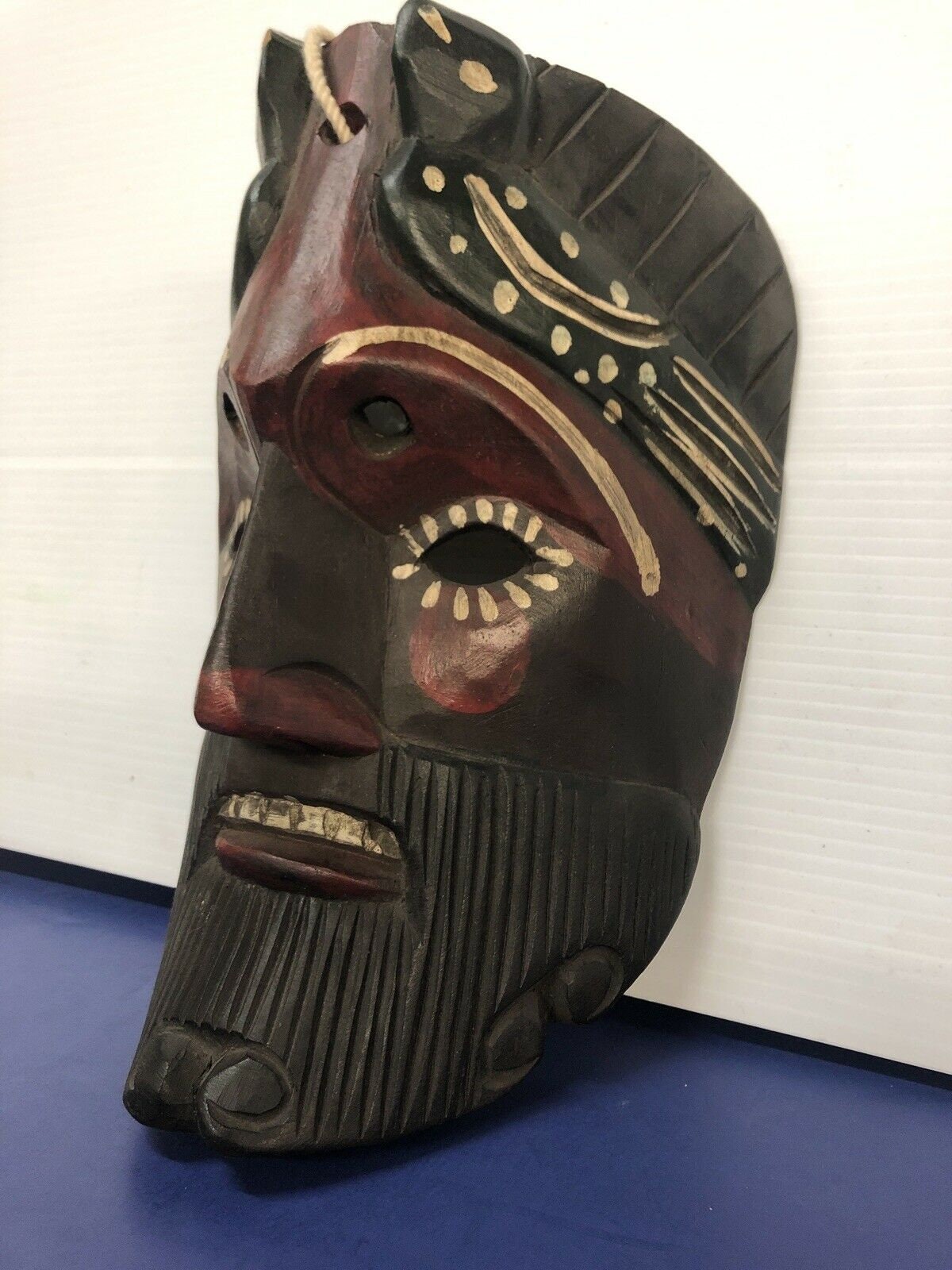 Vintage Old Wood Mask Hand Carved And Hand Painted | Etsy