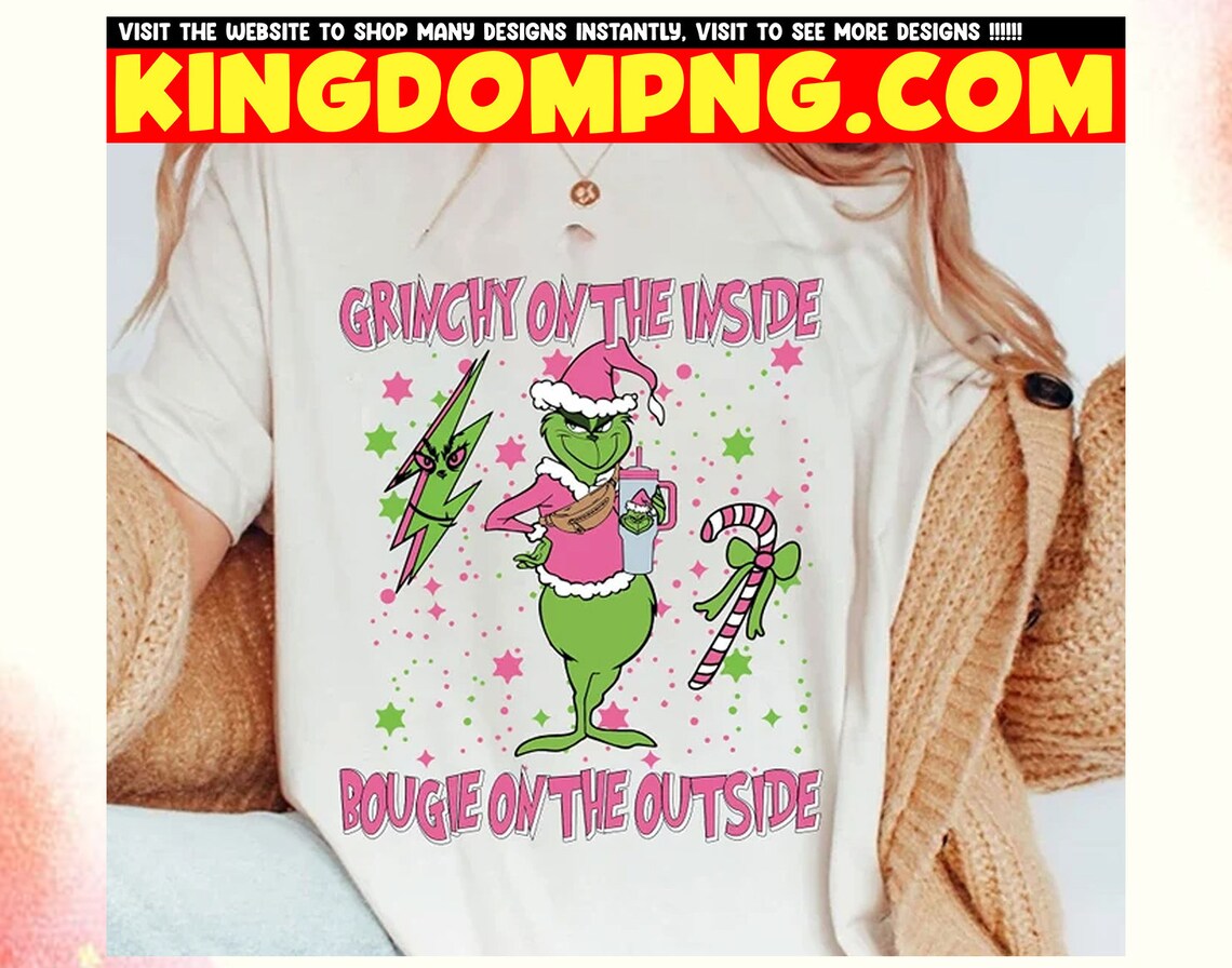 Pink Bougie Grinch Pink PNG Svg Grinch Pink Bougie Preppy - Etsy