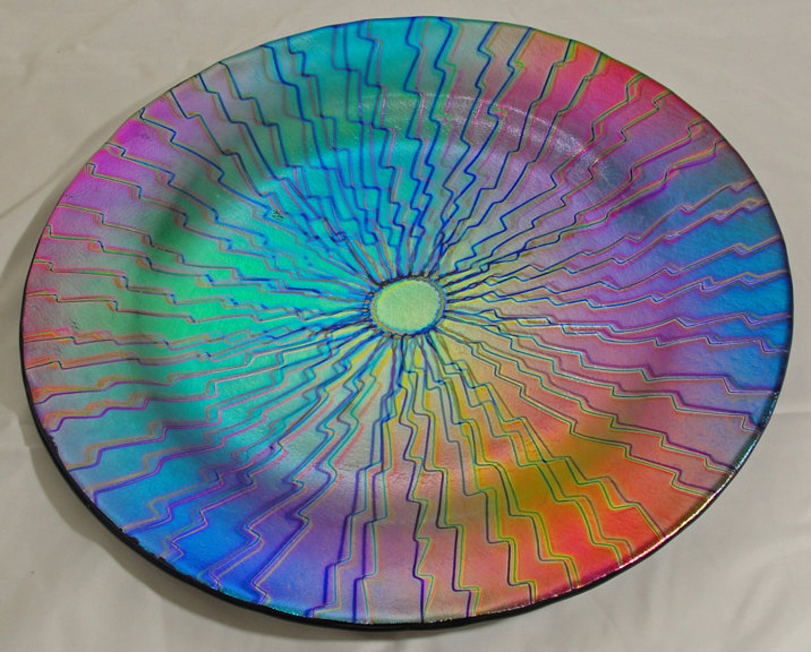 Handmade Fused Glass Dichroic Glass Platter - Etsy