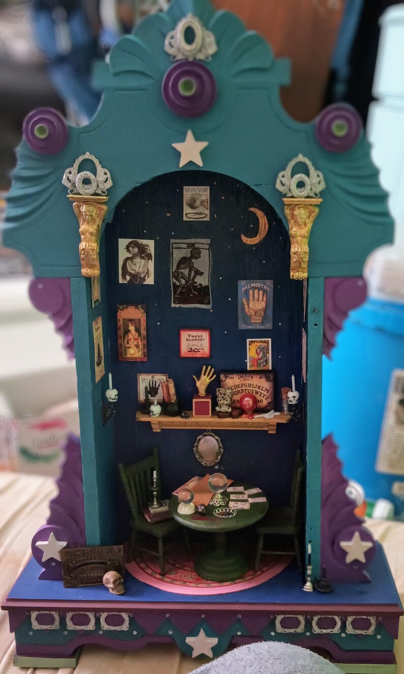 Fortune Teller Room Box Assemblage Art Gingerbread Clock Case - Etsy