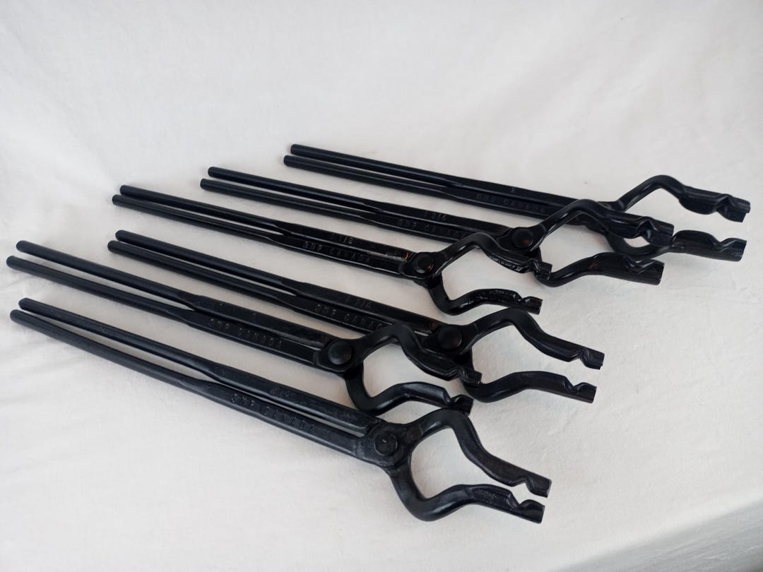 Blacksmith Tongs Forging Metal Working Blade Tong Set. Knife and Sword ...