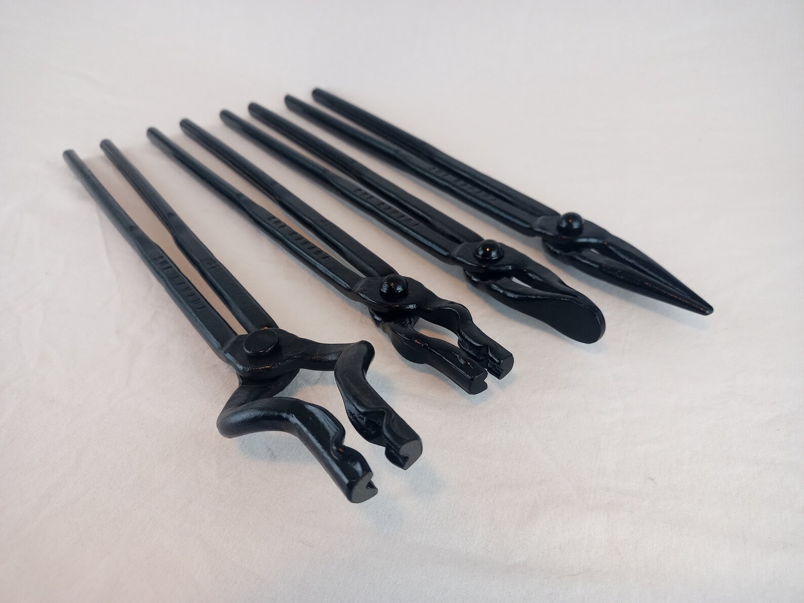 Blacksmith Tongs Forging Blade Smith Starter Set. Flat Jaw, Scrolling ...