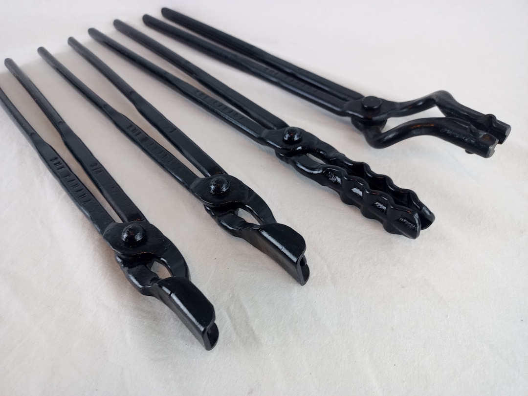 Blacksmith Tongs Forging Metal Working Tong Set. Wolf Jaw Tongs, Box ...
