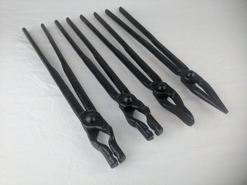 Blacksmith Tongs Forging Metal Working Tong Set. Flat Jaw, Scrolling ...