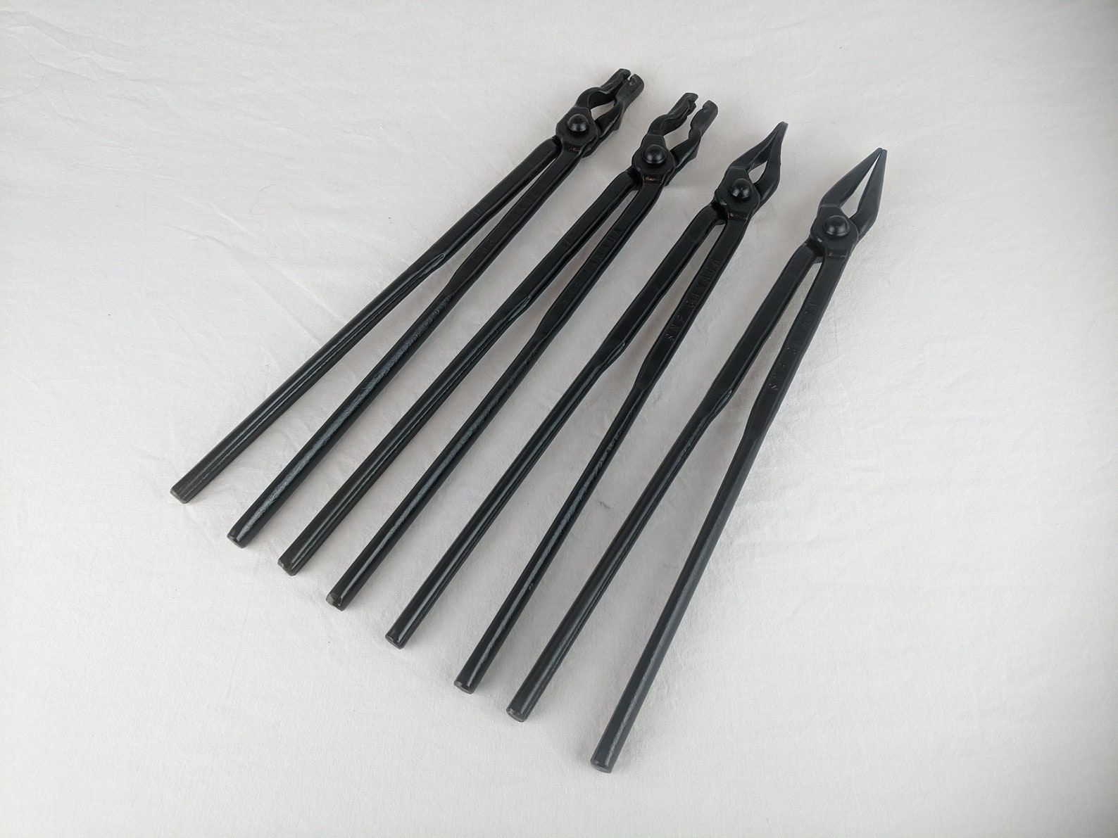 Blacksmith Tongs Forging Metal Working Tong Set. Flat Jaw, Scrolling ...