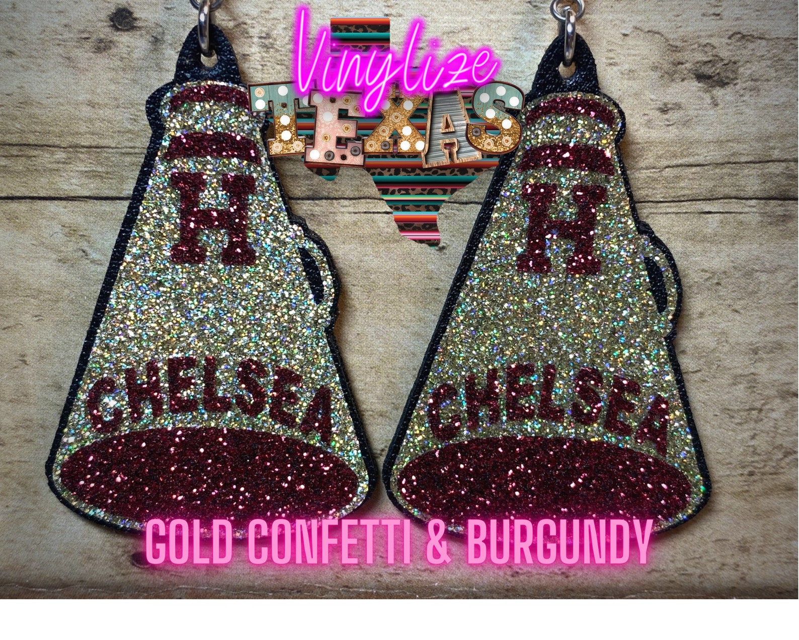 Custom Cheer Earrings Megaphone Earrings | Etsy